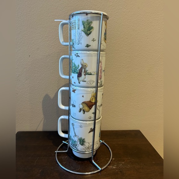 Dining | Beatrix Potter Peter Rabbit Tea Cup Mugs Stackable Stacked Set ...